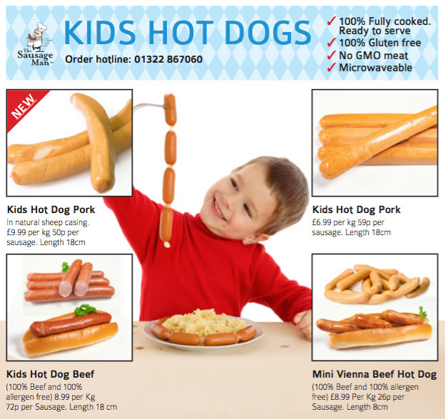 Kids Hot Dogs: Pork, Beef & Mini Vienna